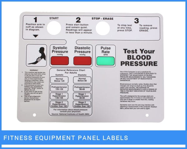 Fitness Equipment Panel Labels, India